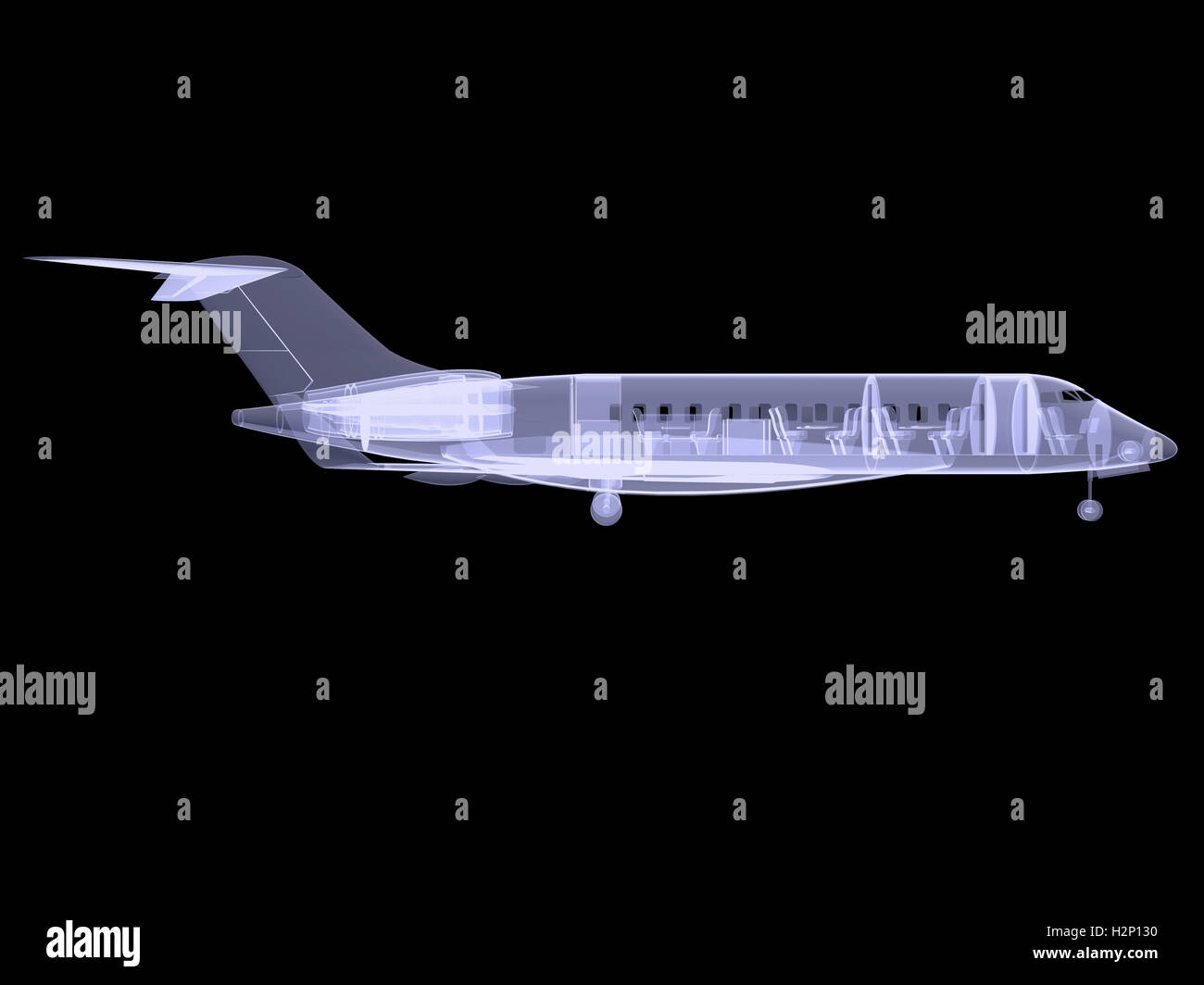 Plane with internal equipment. X-ray image Stock Photo - Alamy