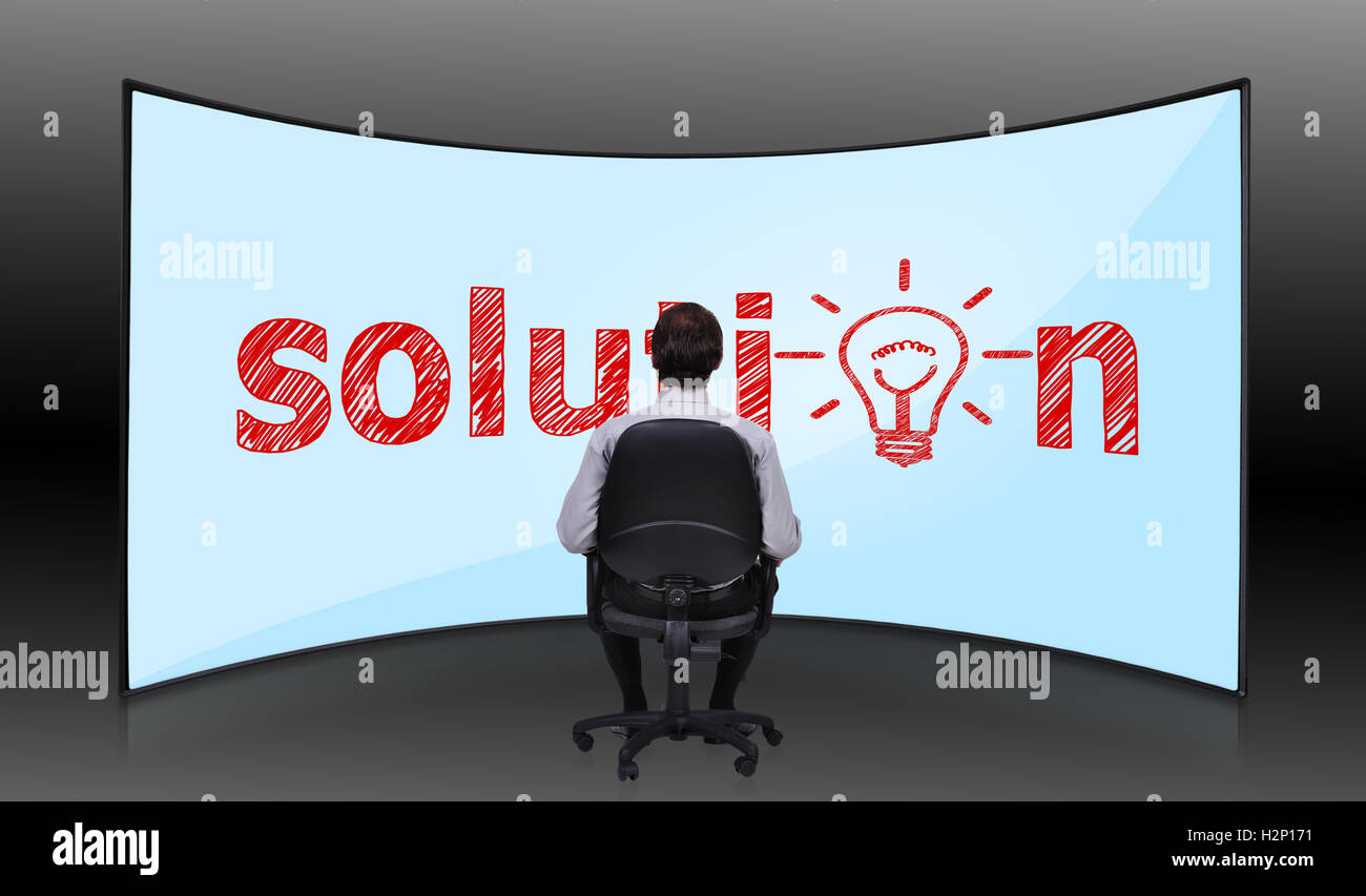 businessman looking at solution Stock Photo - Alamy