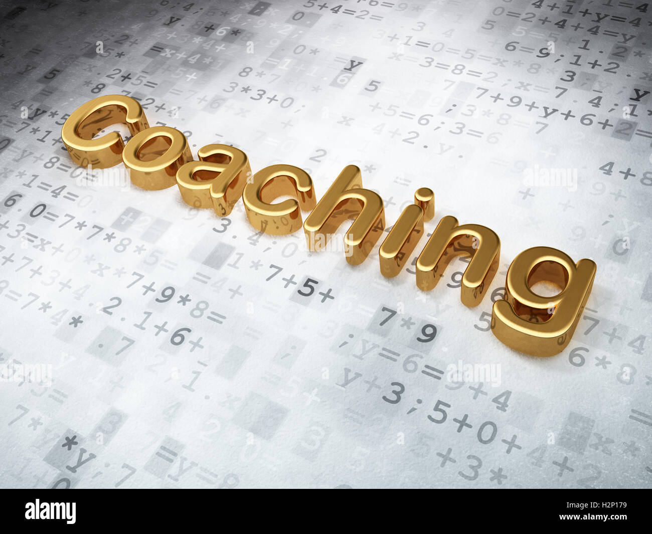 Education concept: Golden Coaching on digital background Stock Photo ...