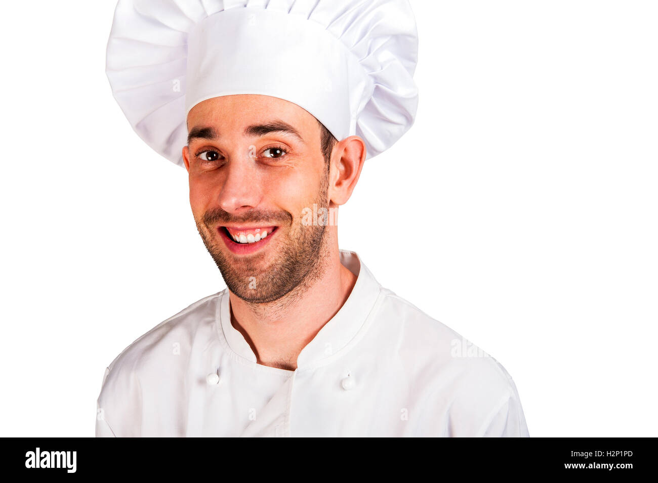 A male chef isolated over white background Stock Photo - Alamy