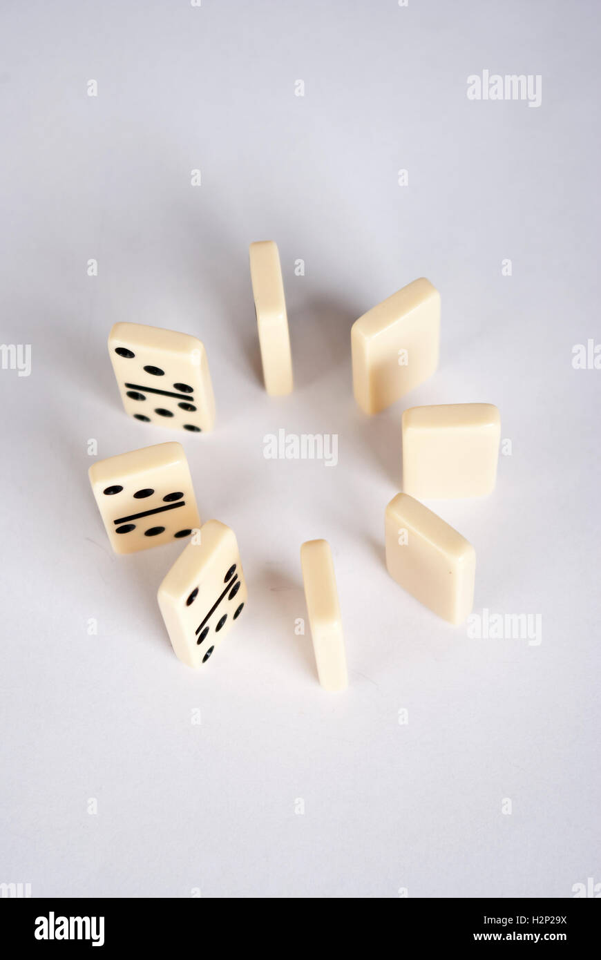 domino cubes in one circle row Stock Photo - Alamy