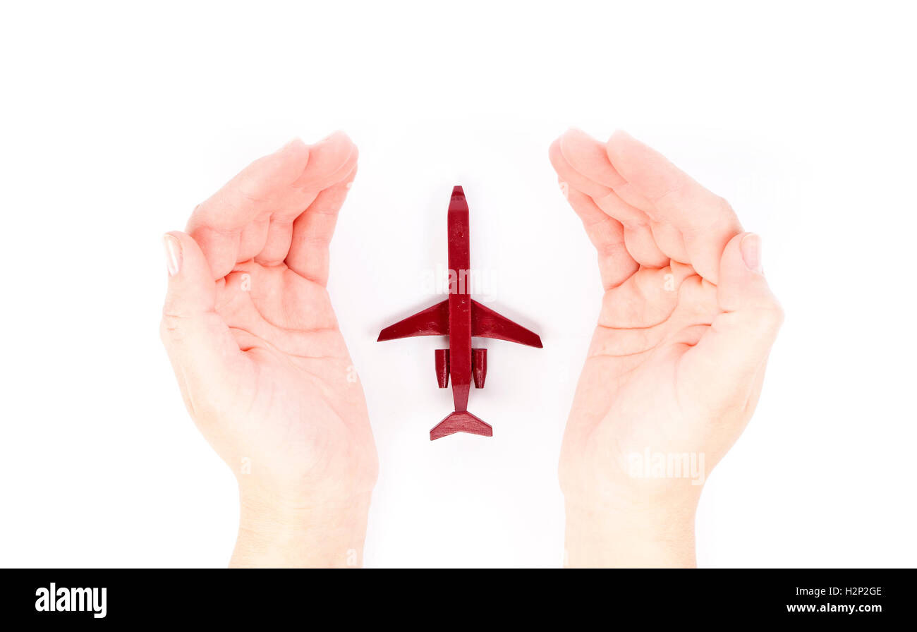 two hands and plane Stock Photo - Alamy