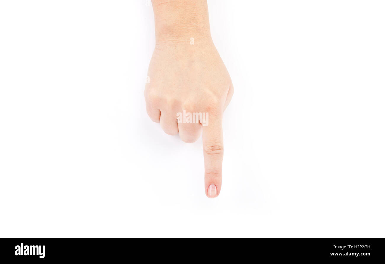 one hand pointing somthing Stock Photo - Alamy
