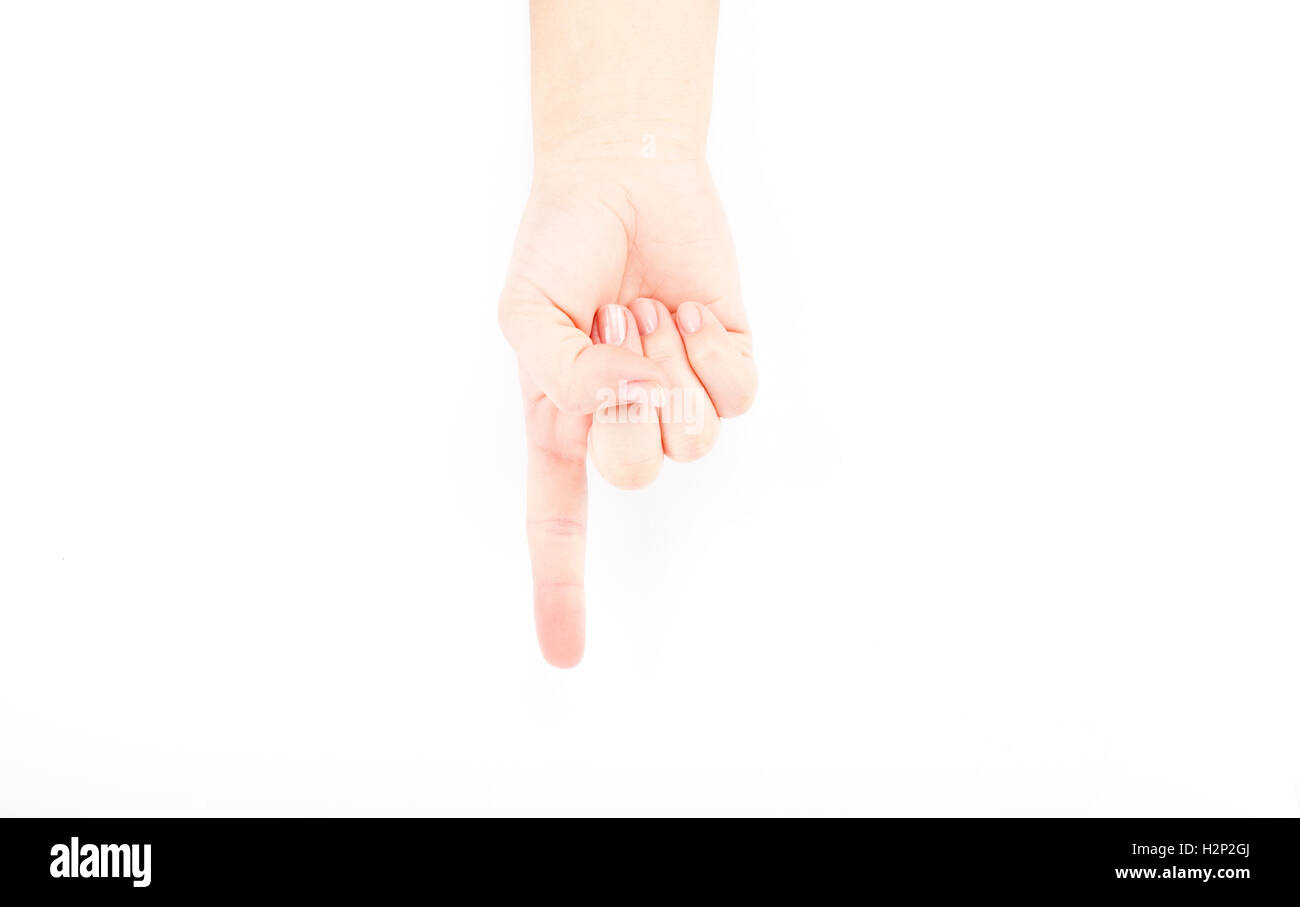 one hand pointing somthing Stock Photo - Alamy