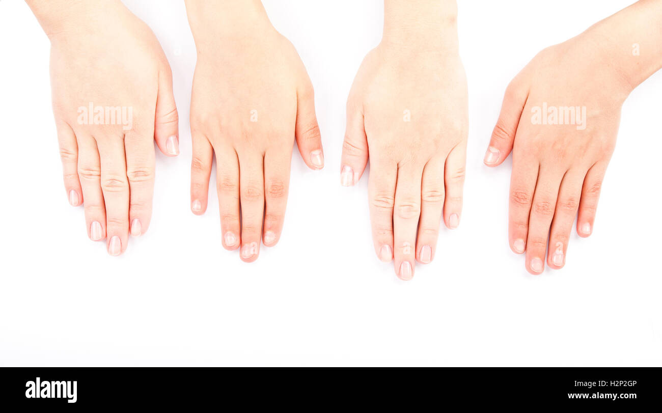 some hands in one row Stock Photo - Alamy