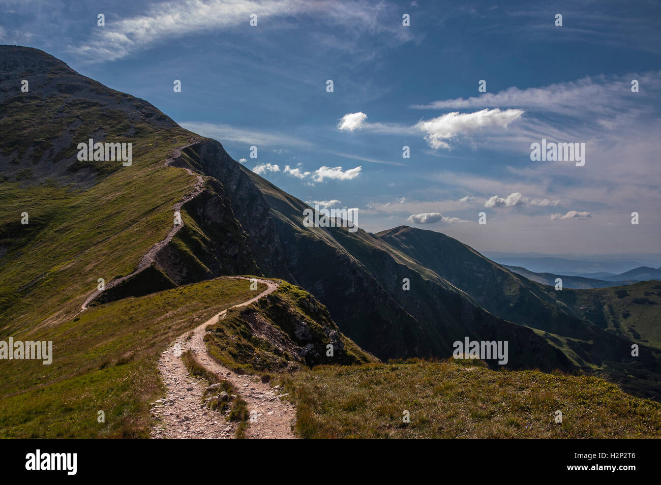 Winding trail to the summit of the Western Tatras Stock Photo - Alamy