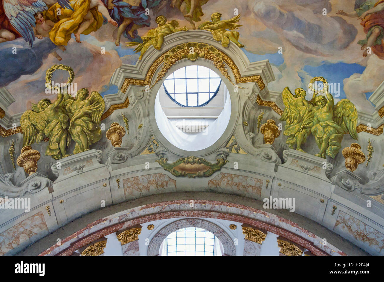 Interior of Karlskirche, St. Charles's Church, in Vienna Stock Photo ...