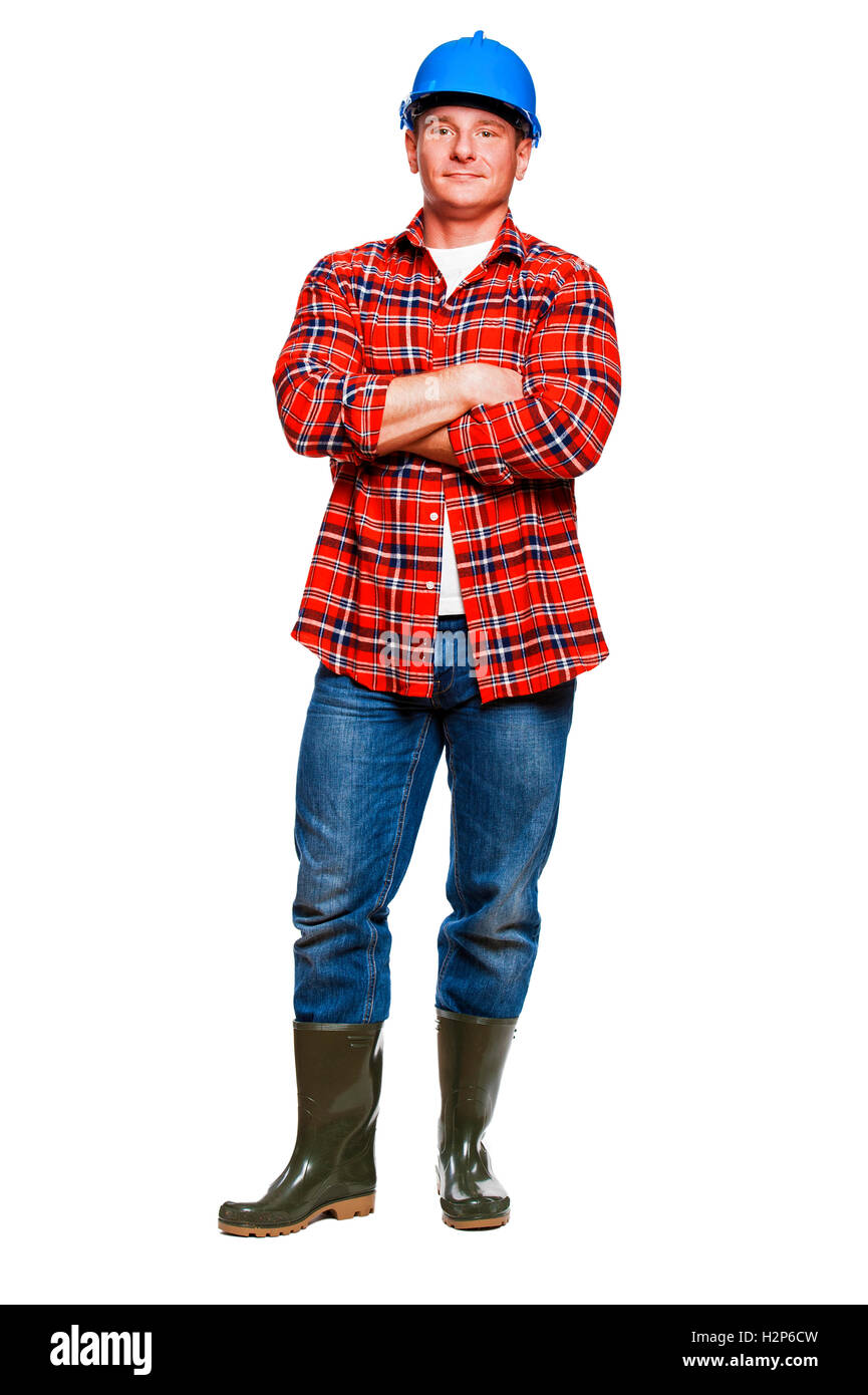 Male engineer in blue Cut Out Stock Images & Pictures - Alamy