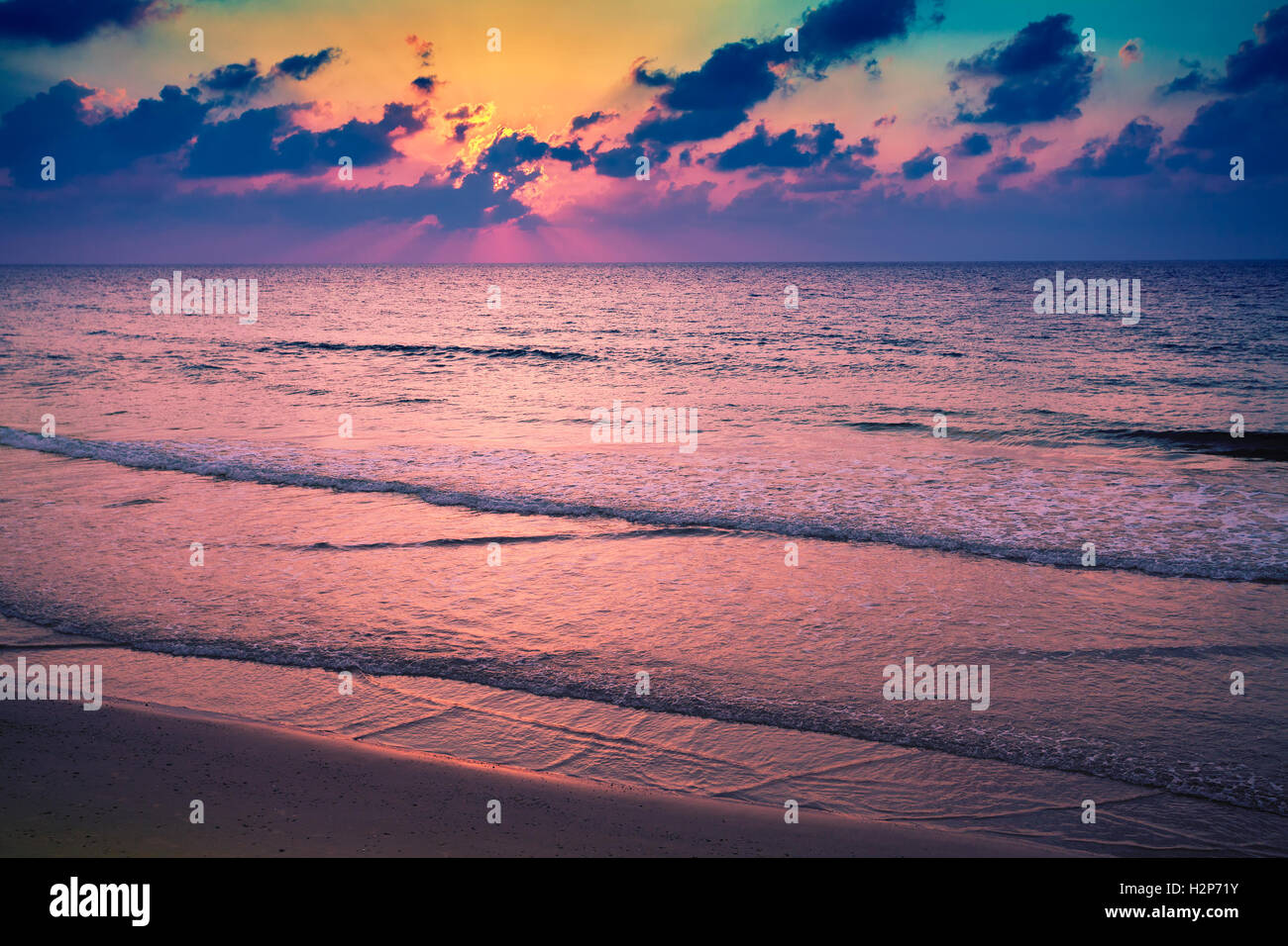 Early morning, sunrise over sea Stock Photo - Alamy