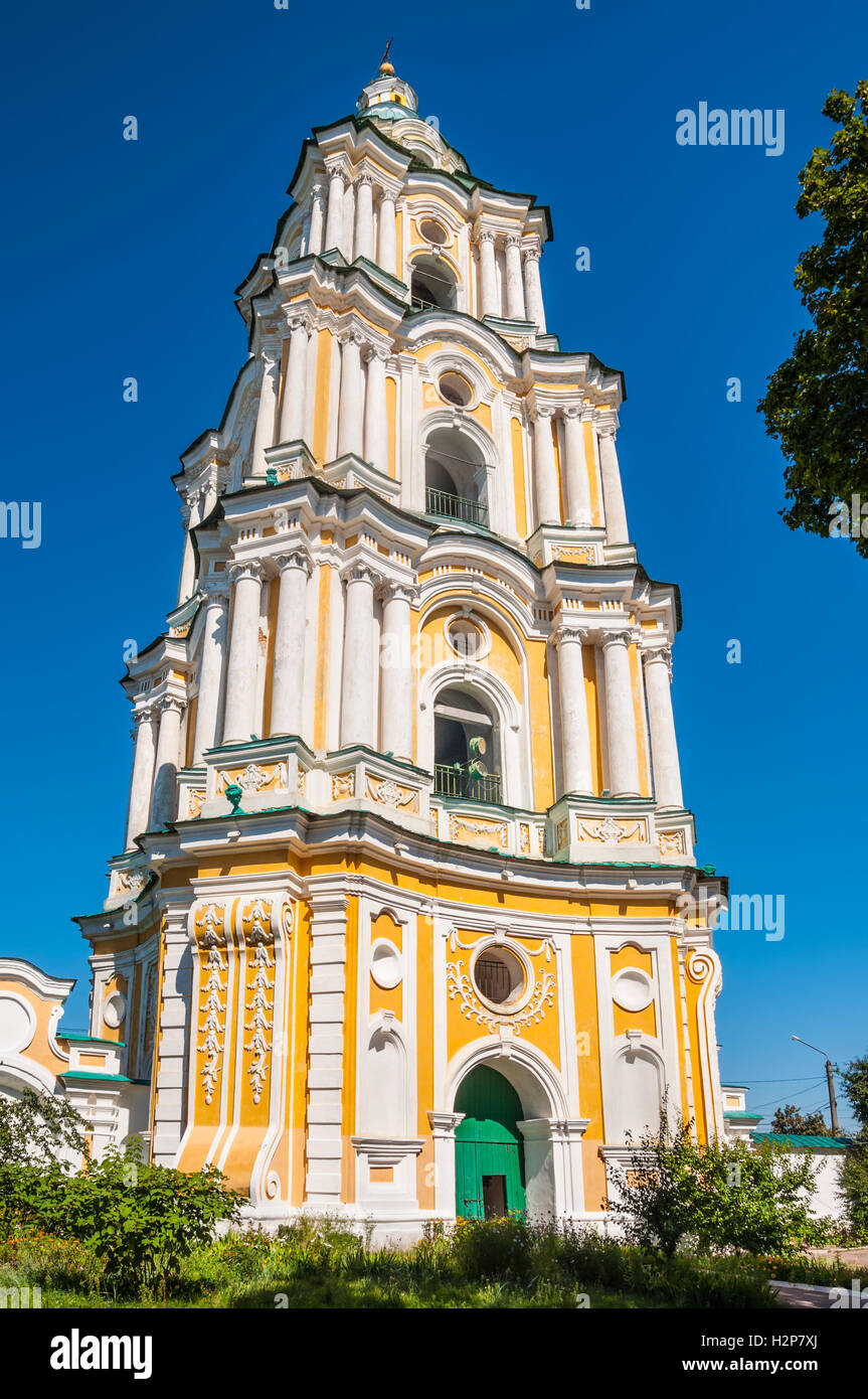 View on the bell tower of Holy Trinity Cathedral in Chernigov, Ukraine ...