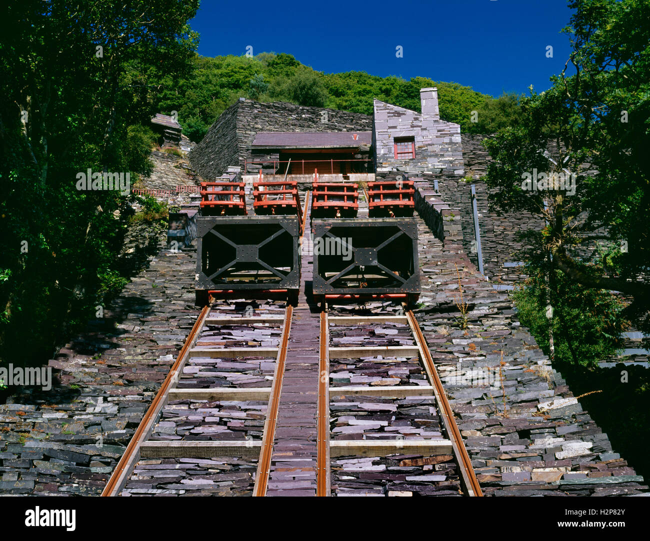 National Slate Museum, Llanberis, North Wales: slate wagons, rails ...