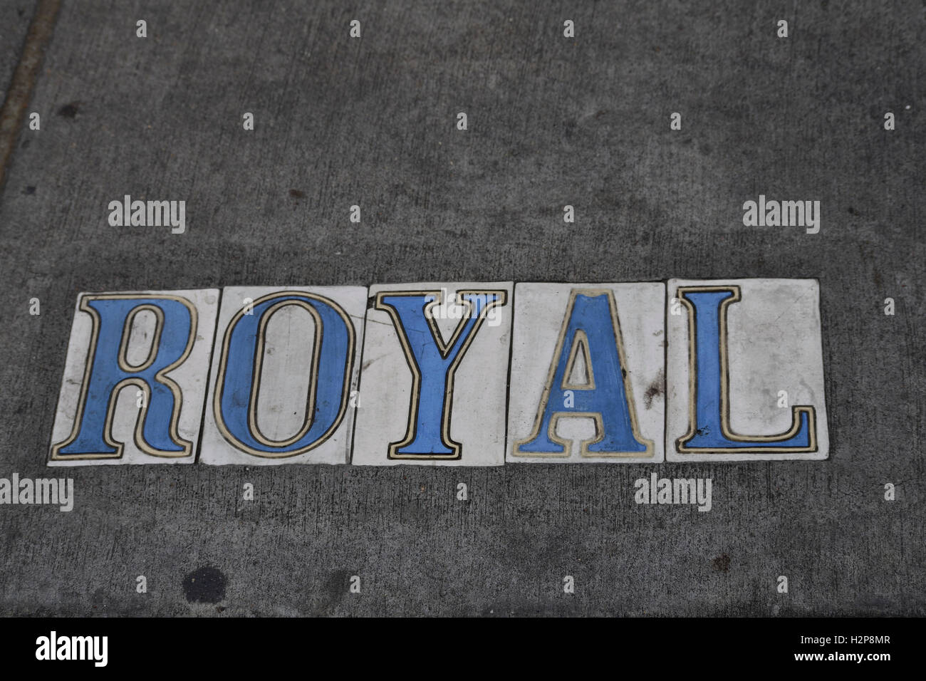 Royal Street Tiles New Orleans, French Quarter Stock Photo - Alamy