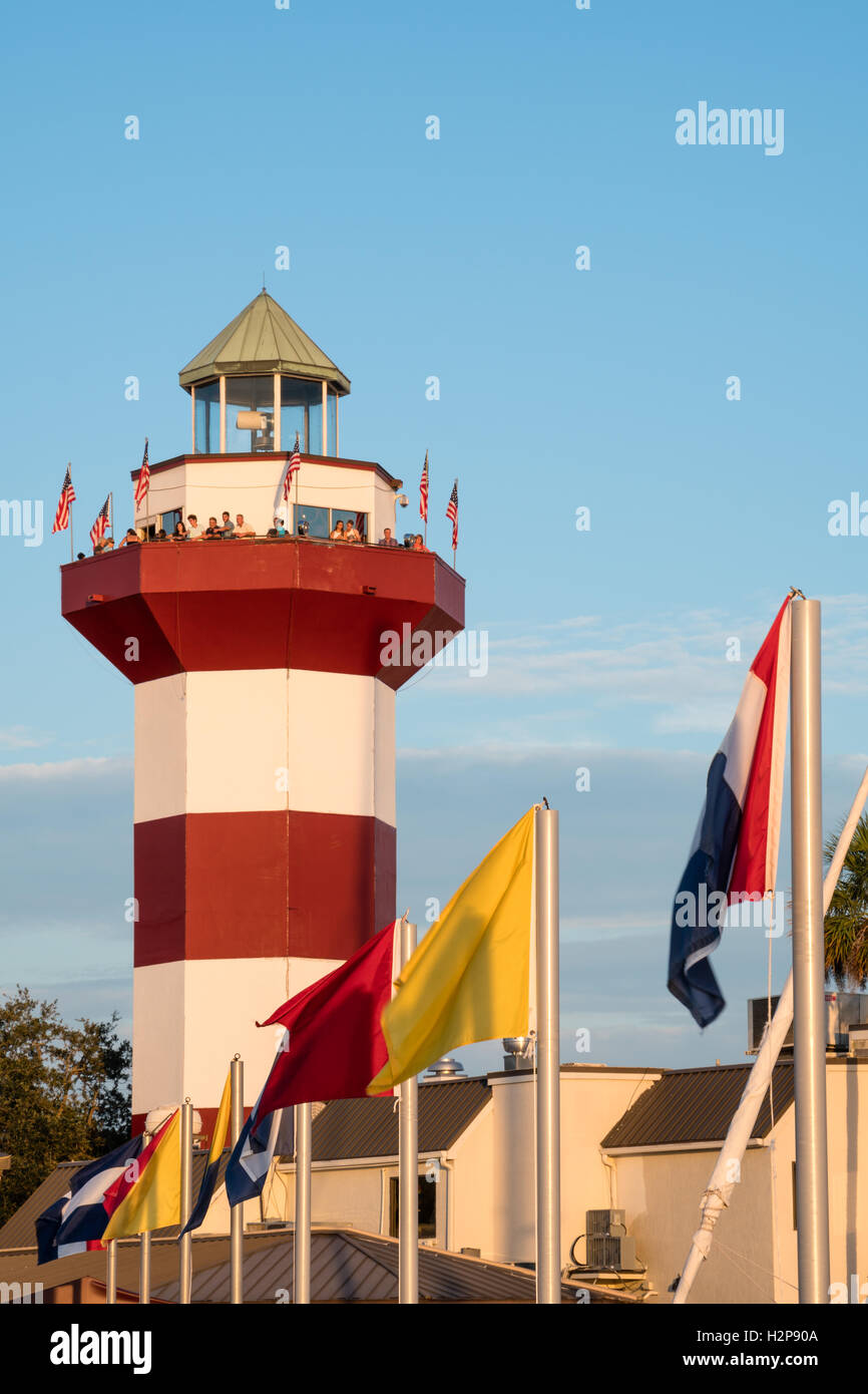 Flags Flying at Harbour Town Lighthouse in Sea Pines Resort on Hilton ...