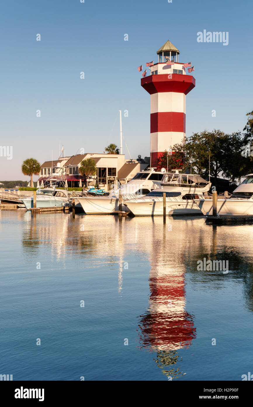 Harbour Town Lighthouse in Reflection, Hilton Head Island, South ...