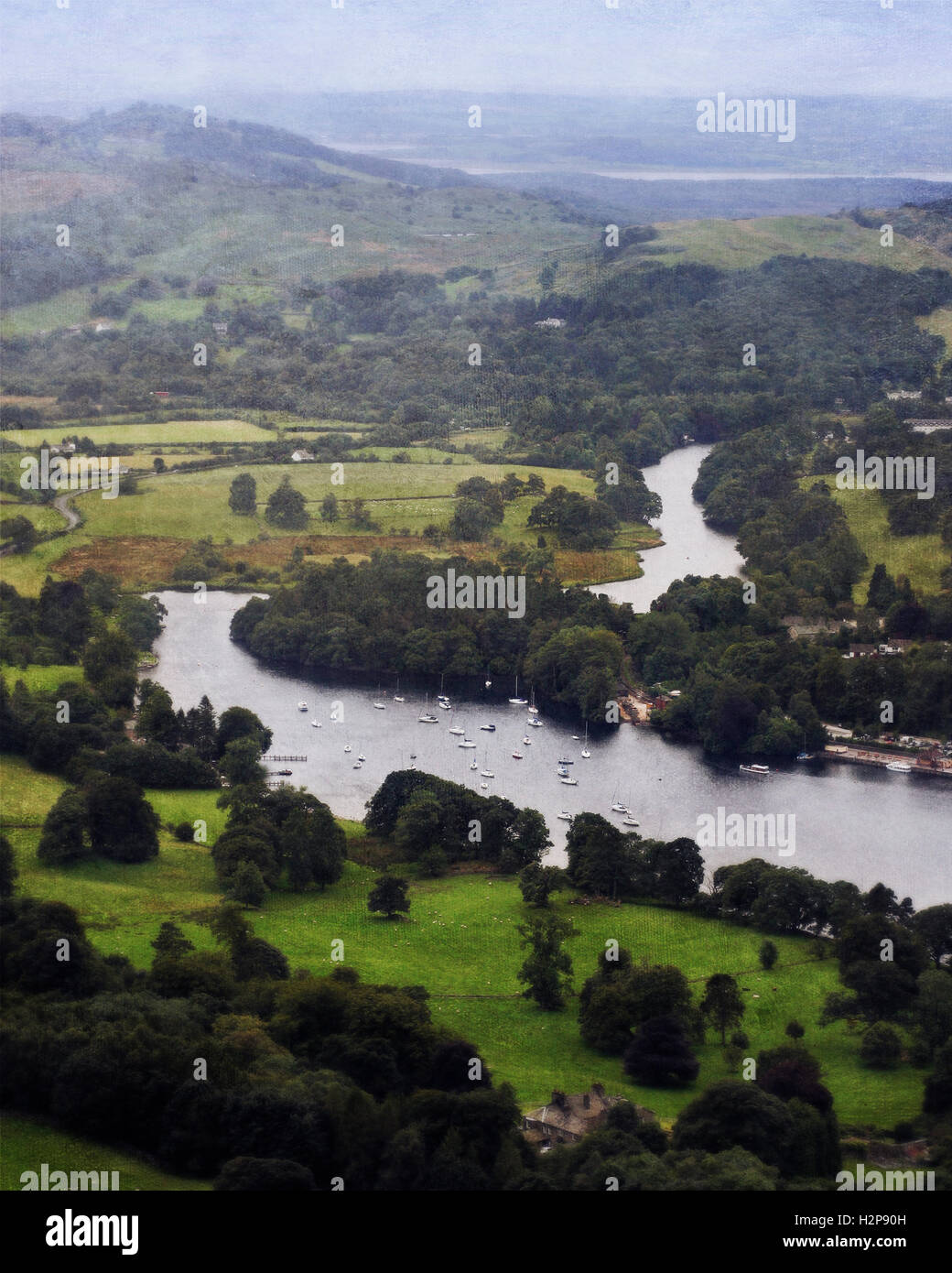 A view from Gummers How looking down on lake Windermere in the Lake ...