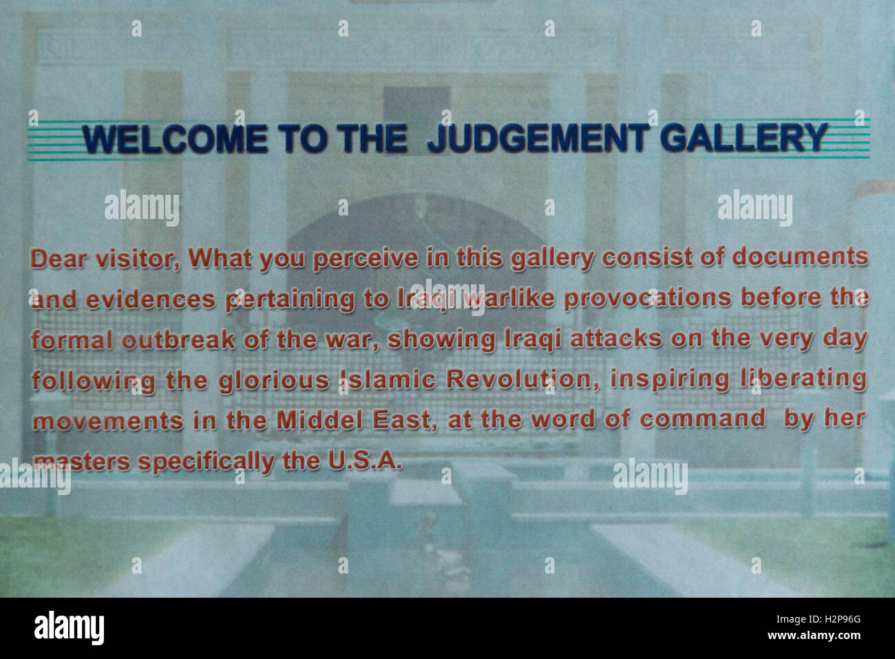 Kerman, Museum Of The Holy Defence, Notice Board With Islamic Republic ...