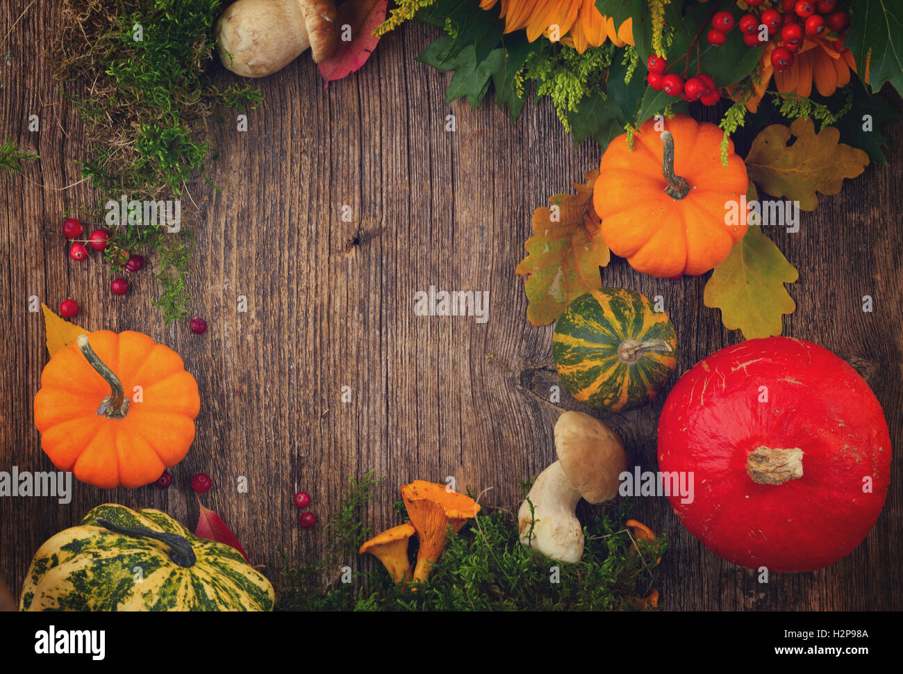 Fall flat lay frame Stock Photo - Alamy