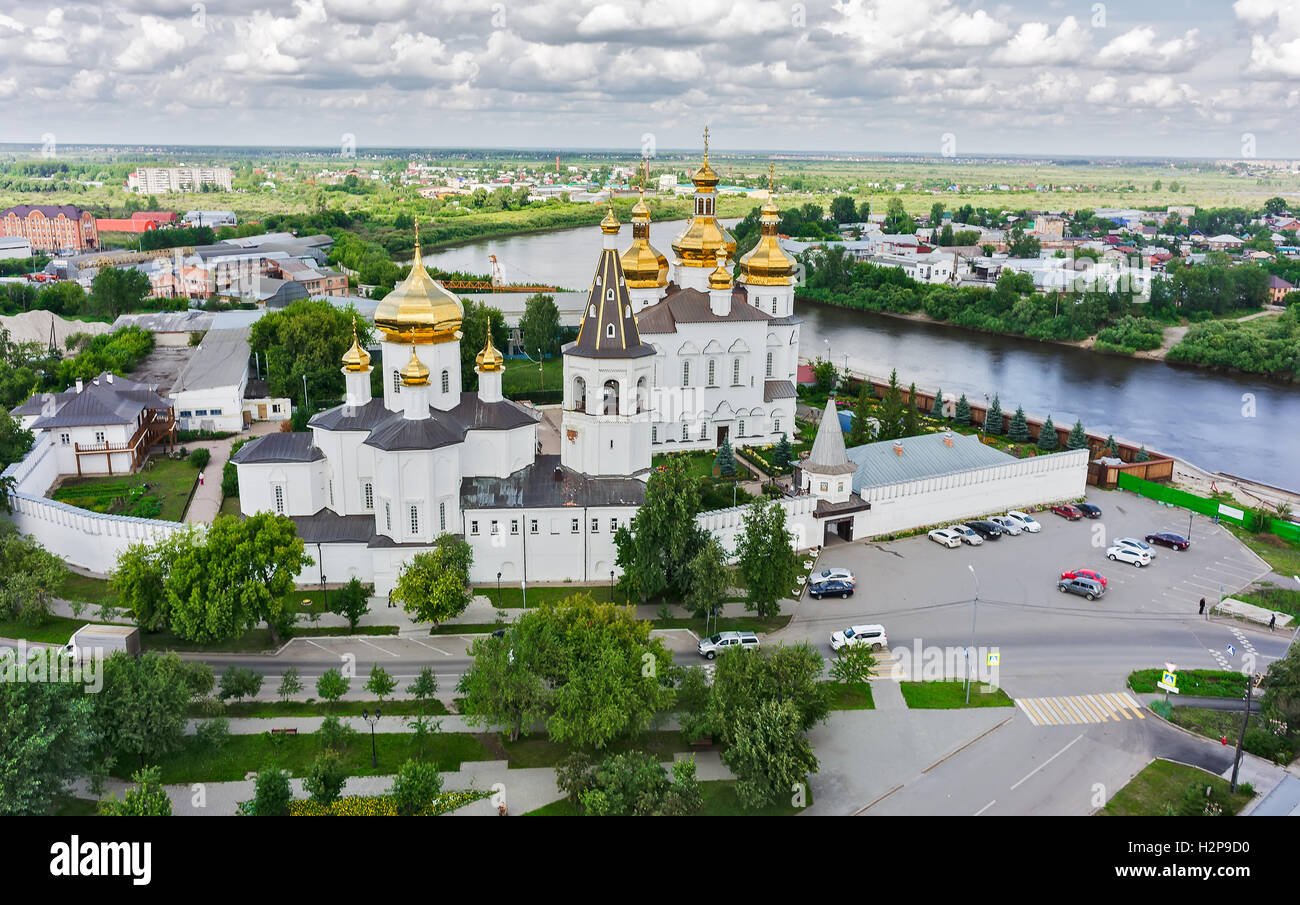 Aerial view on Holy Trinity Monastery. Tyumen Stock Photo - Alamy