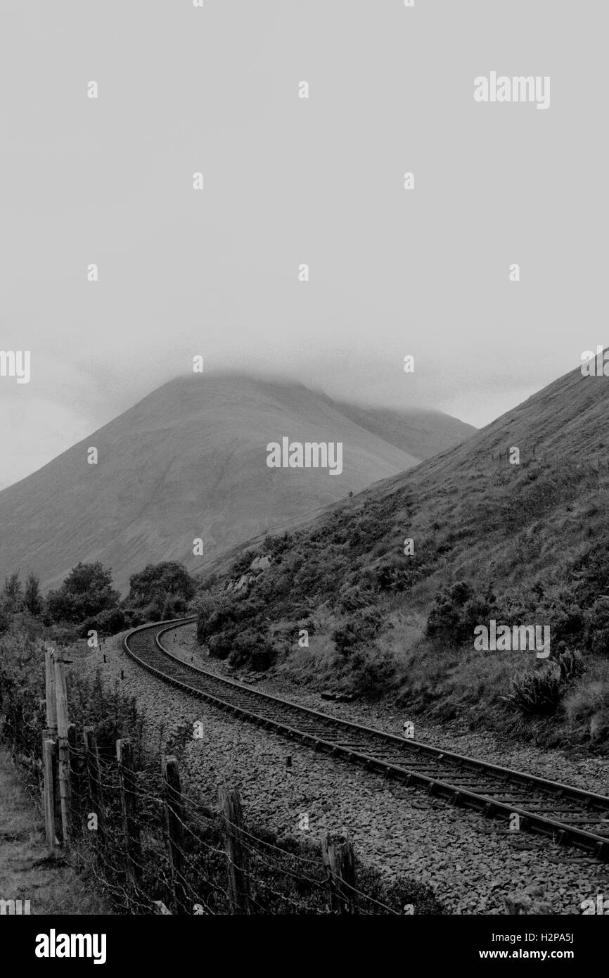 train tracks scottish highlands scotland brian mcguire Stock Photo - Alamy