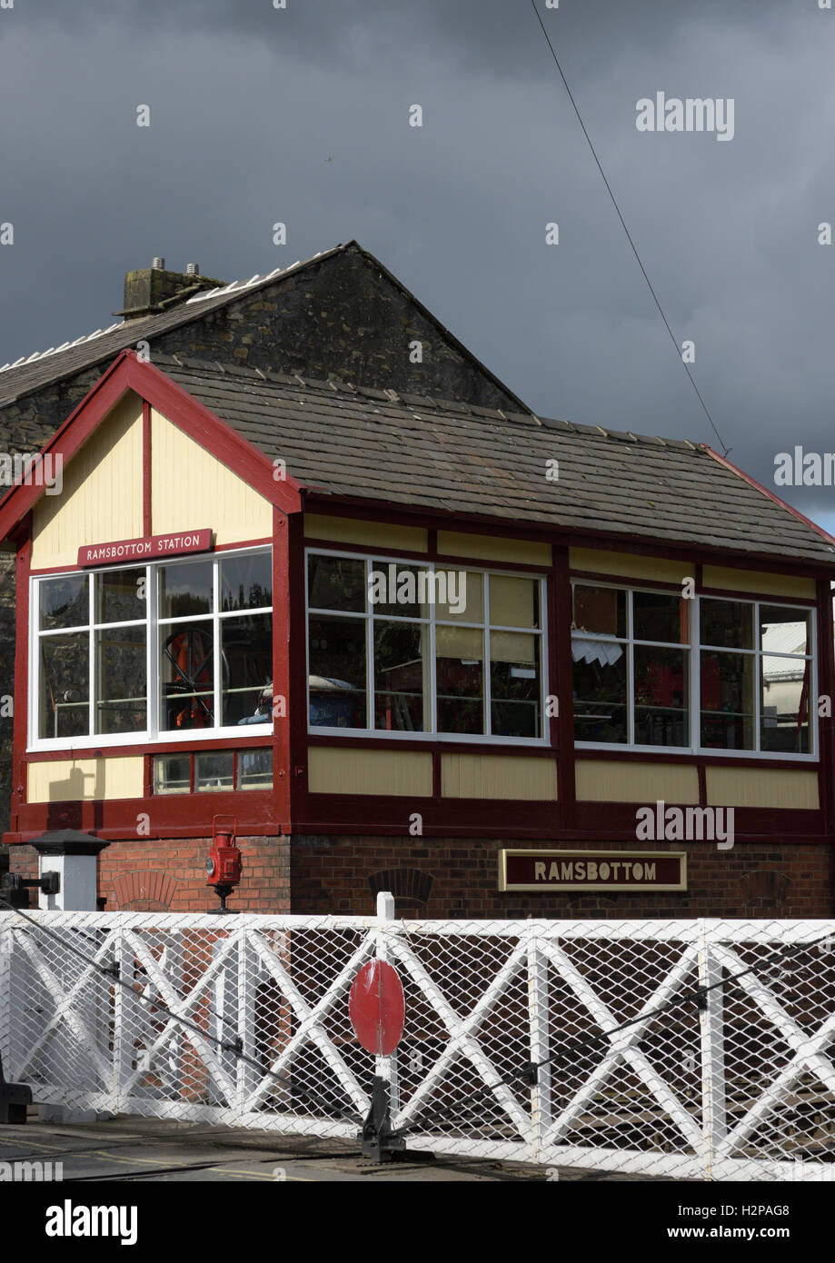 Railway Signal Box At Railway Level Crossing With Gates High Resolution ...