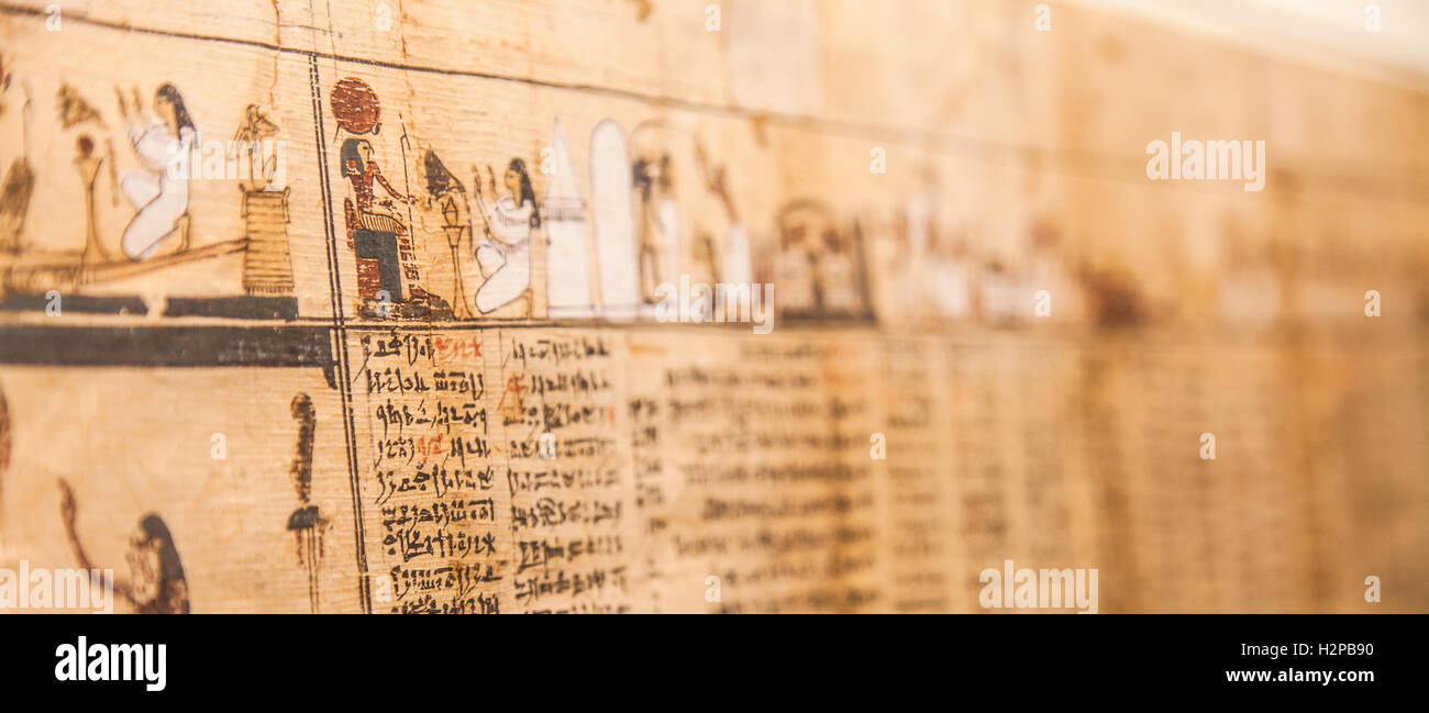 Detail of ancient Book of the Dead (1070 BC), Thebes - Egypt Stock ...