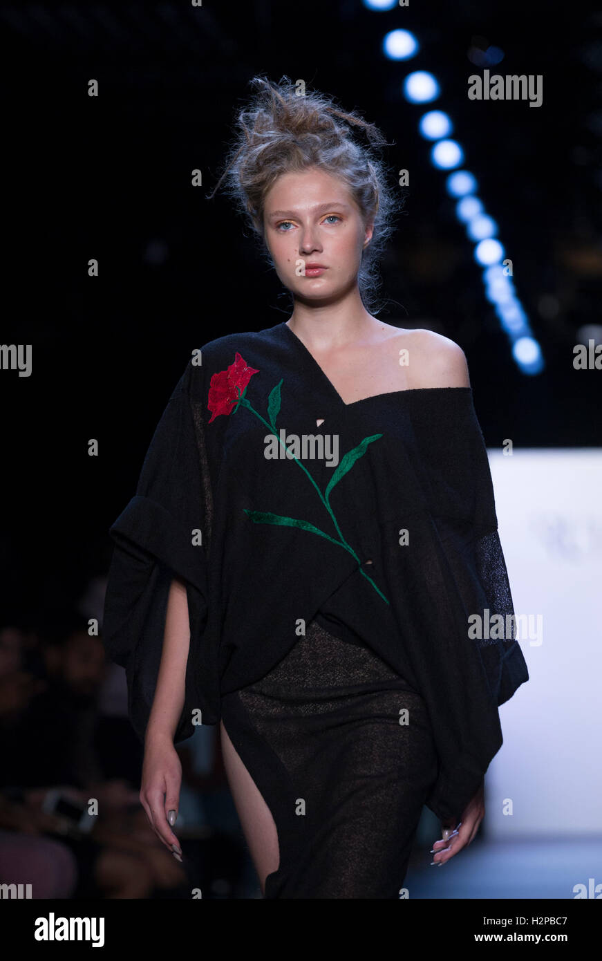 New York, NY USA - September 14, 2016: Model walks runway for ...