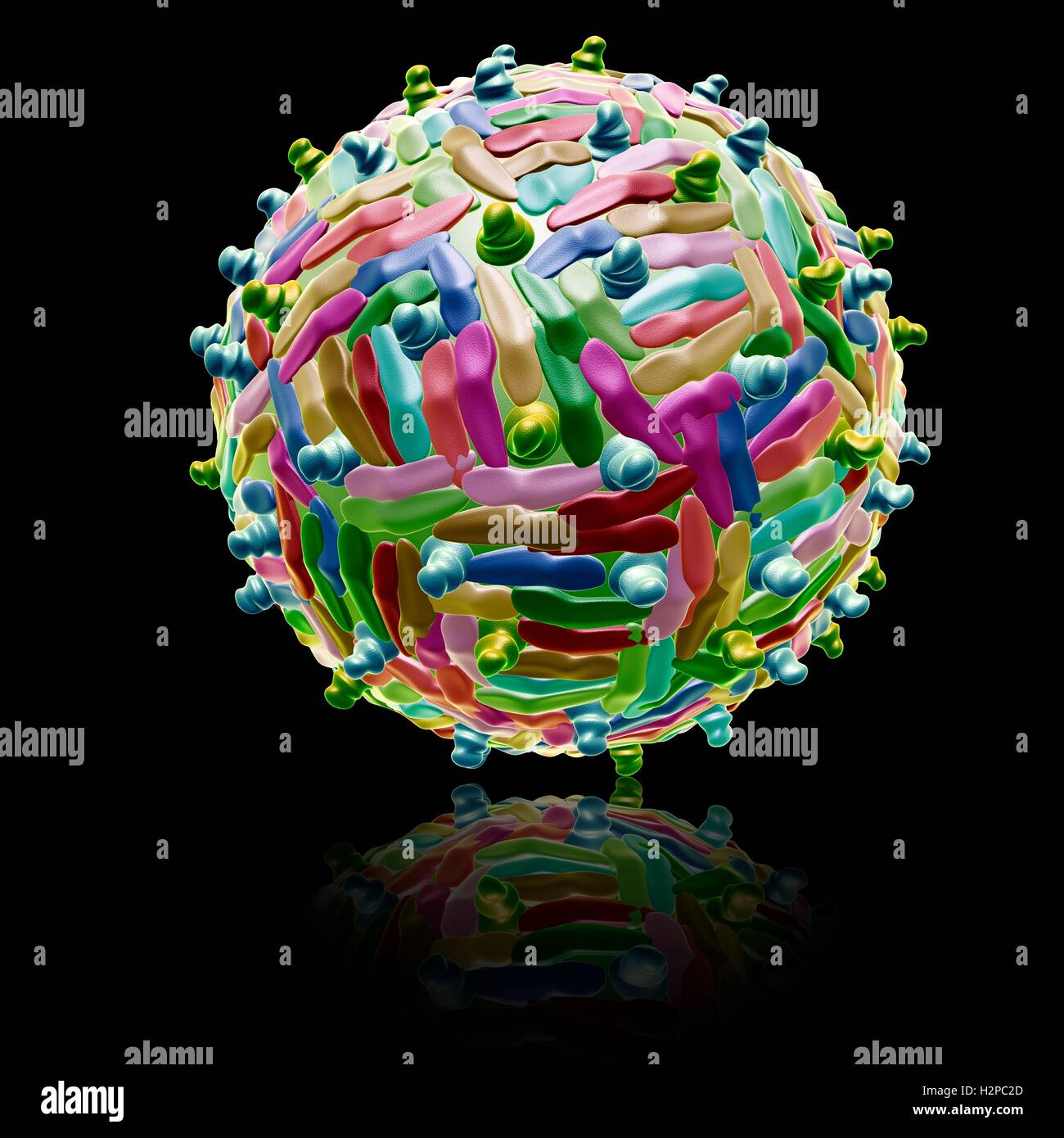 Illustration of a west Nile virus particle Stock Photo - Alamy