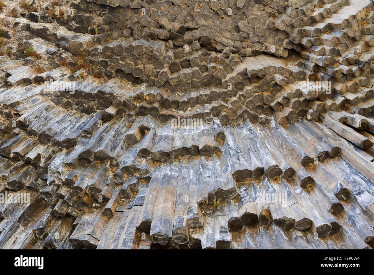 Basalt columns known as Symphony of the Stones in Armenia Stock Photo ...