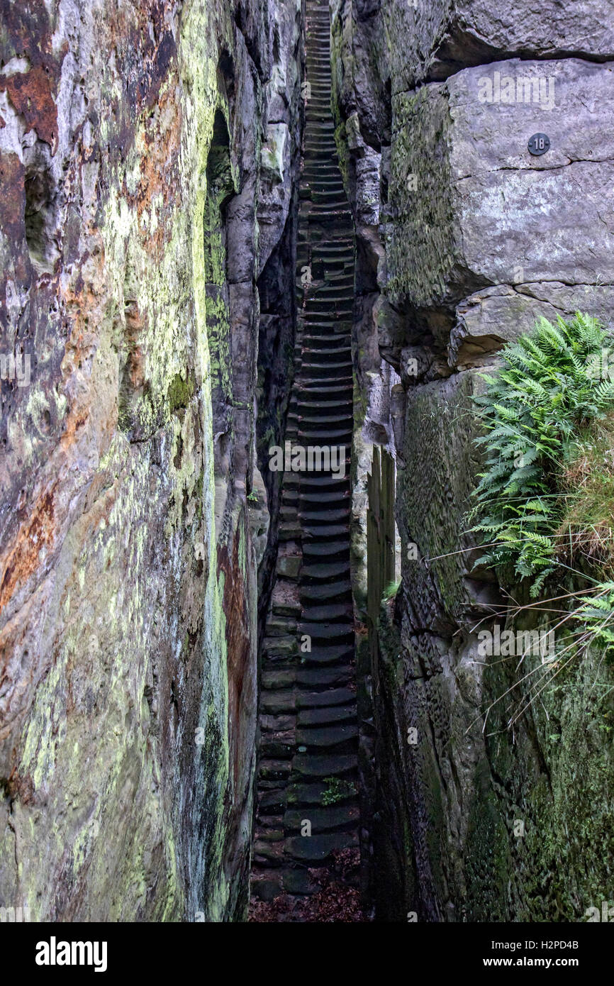 A stone staircase between two rocks Stock Photo - Alamy