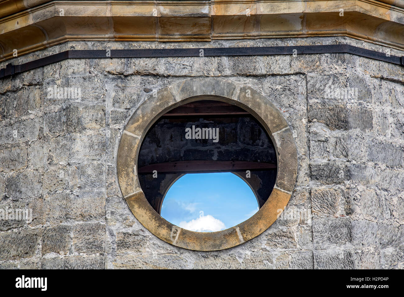 round window in the historic building Stock Photo - Alamy
