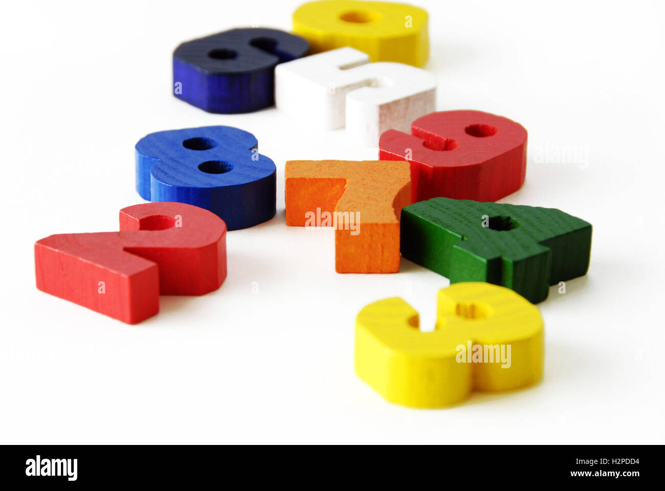 wooden numbers shapes isolated Stock Photo - Alamy