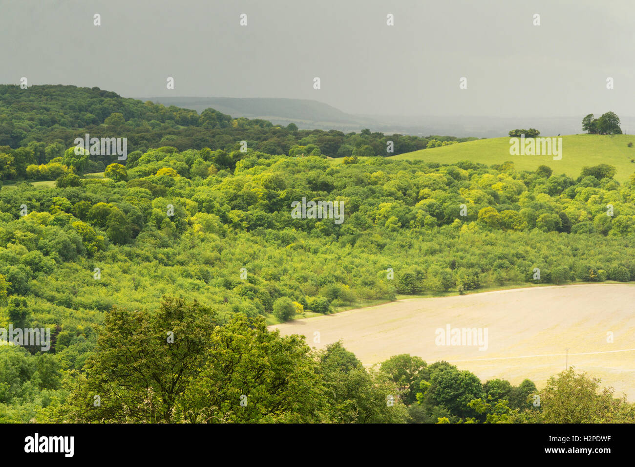 Cloudy view over the Chilterns in Buckinghamshire, England Stock Photo ...