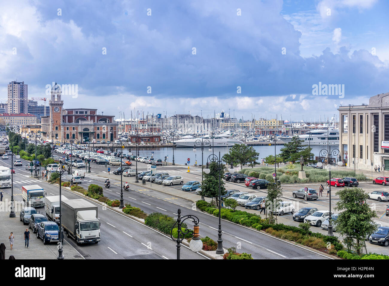 Looking down the main promenade of Trieste in Italy Stock Photo - Alamy
