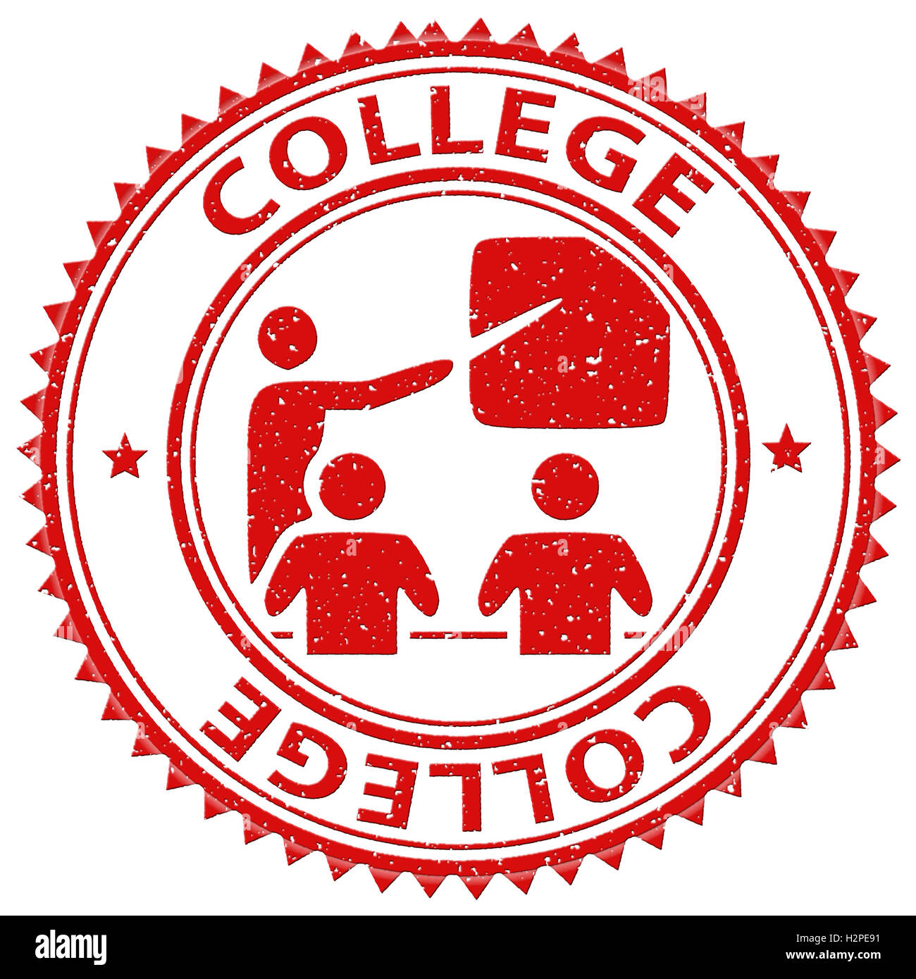 College Stamp Showing Print Study And Education Stock Photo - Alamy