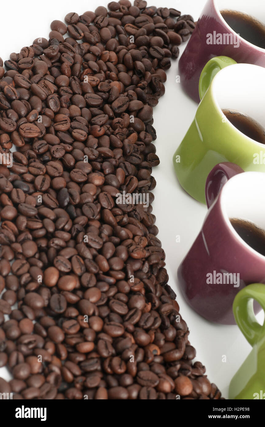 cup of coffee with beans Stock Photo - Alamy