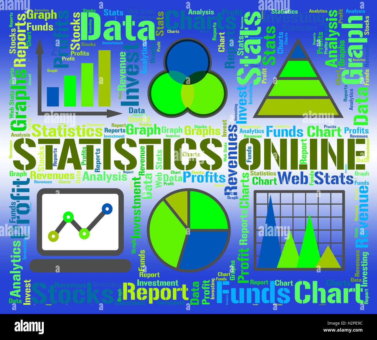 Statistics Online Indicating Business Graph And Network Stock Photo - Alamy