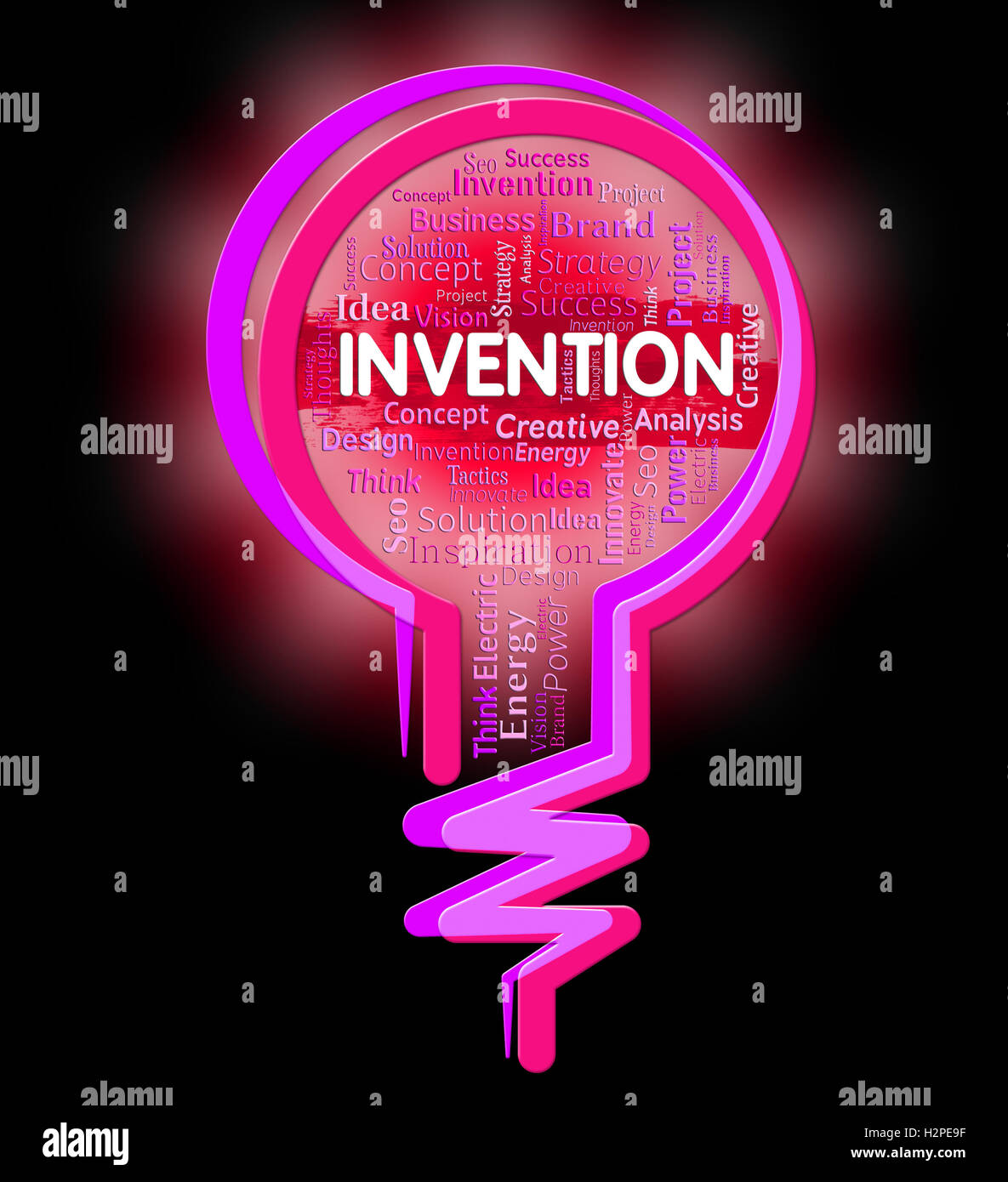 Invention Lightbulb Representing Creation Idea And Innovative Stock ...