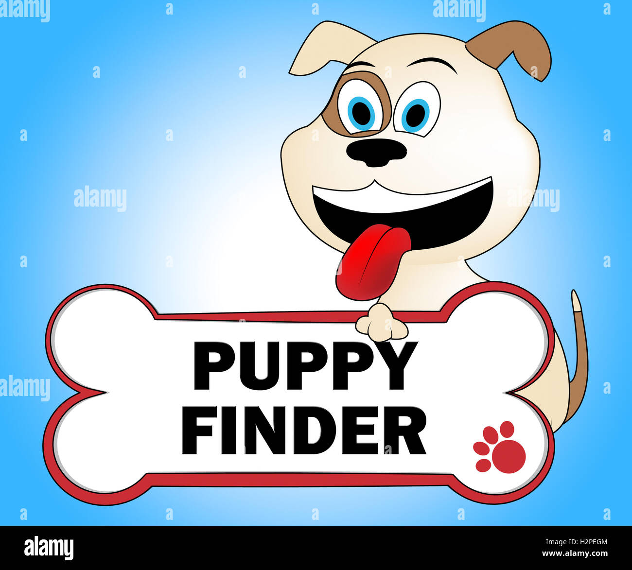 Puppy Finder Representing Search For And Dogs Stock Photo - Alamy
