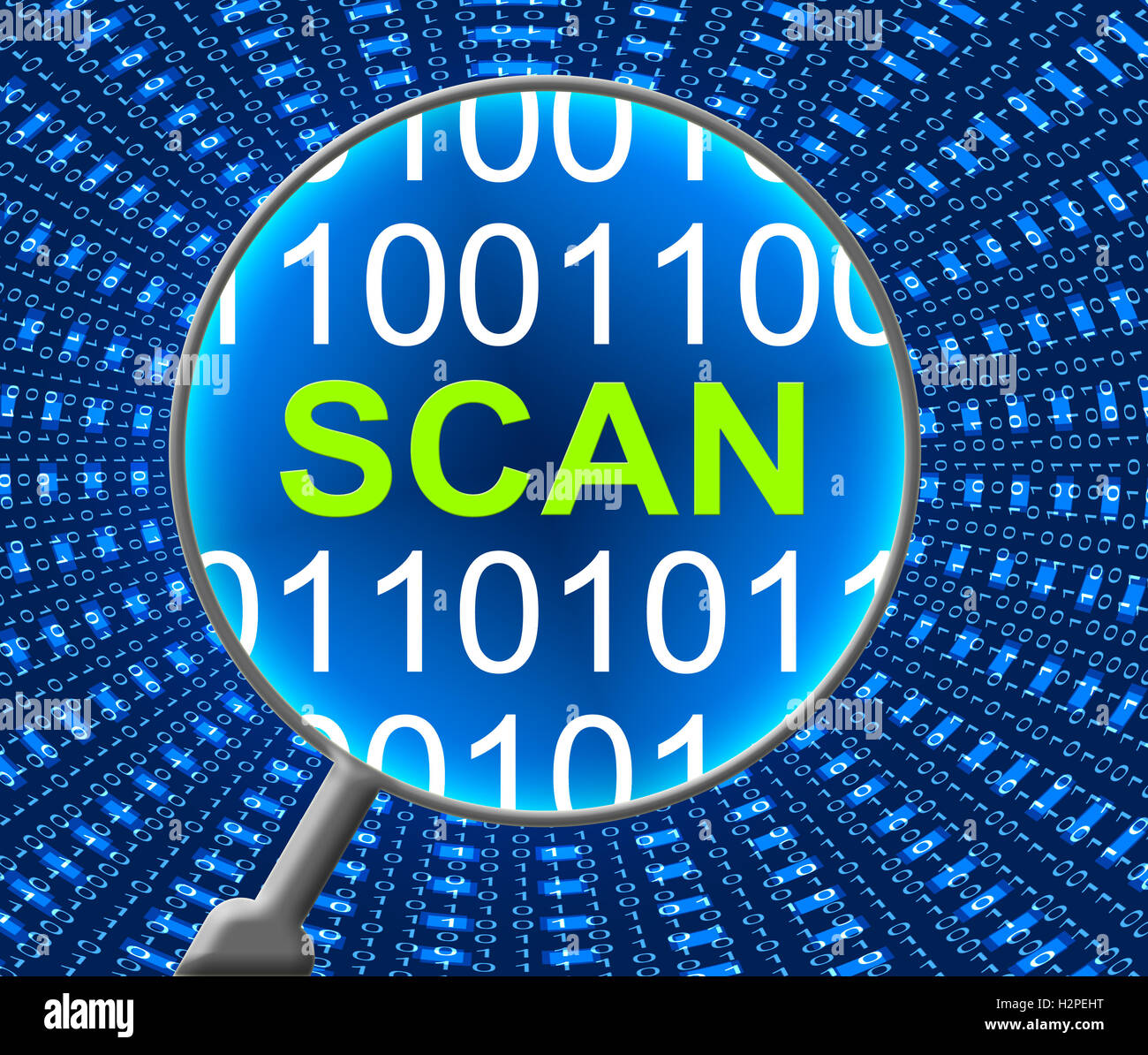 Computer Scan Representing Scanner Data And Connection Stock Photo - Alamy