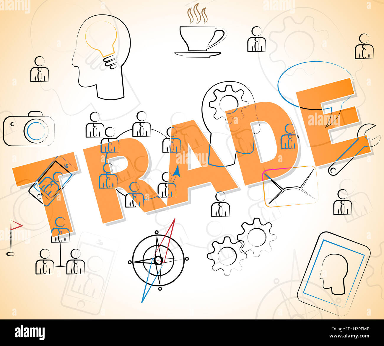 Business Trade Showing Exports Commercial And Importing Stock Photo - Alamy