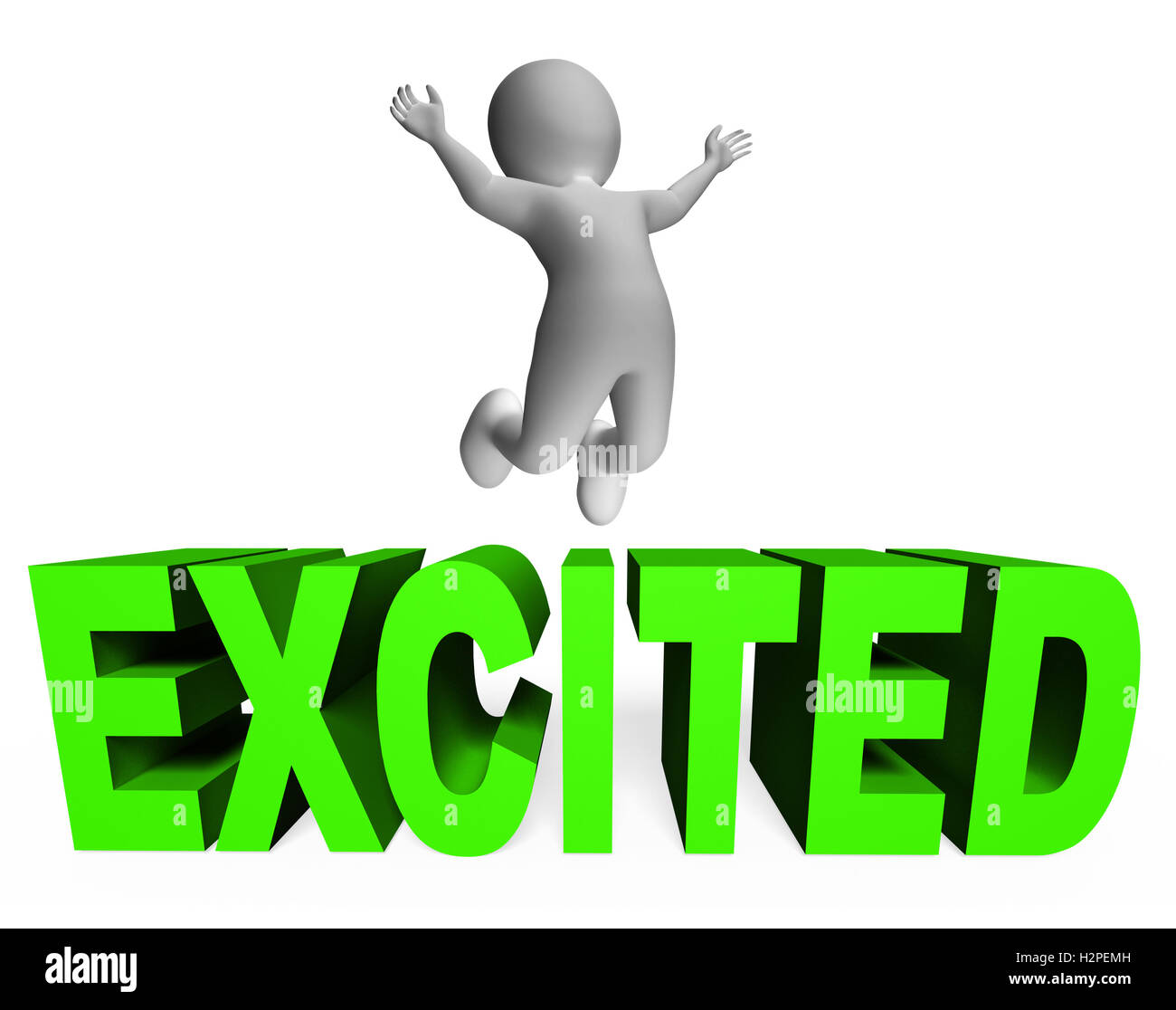 Excited Character Representing Active Fun And Thrilling 3d Rendering ...