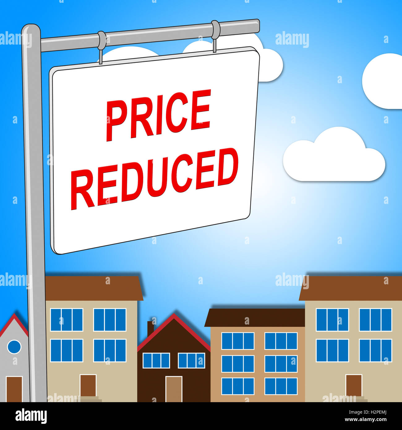 House Price Reduced Representing Properties Promotion And Save Stock ...