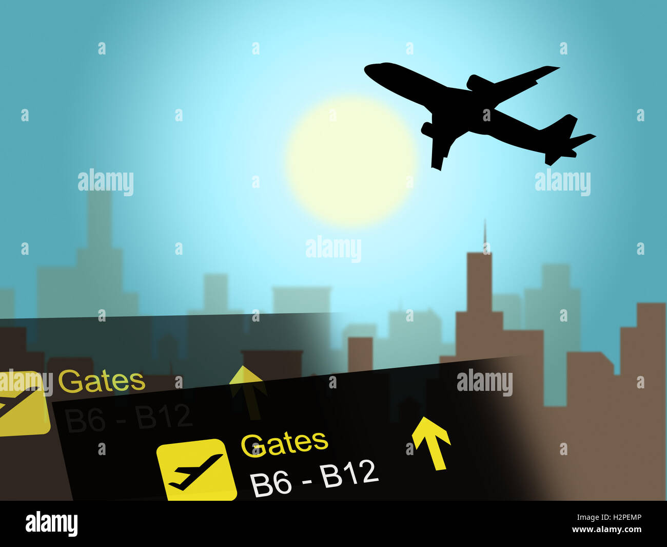 Vacation Flight Showing Holidays Aircraft And Travel Stock Photo - Alamy