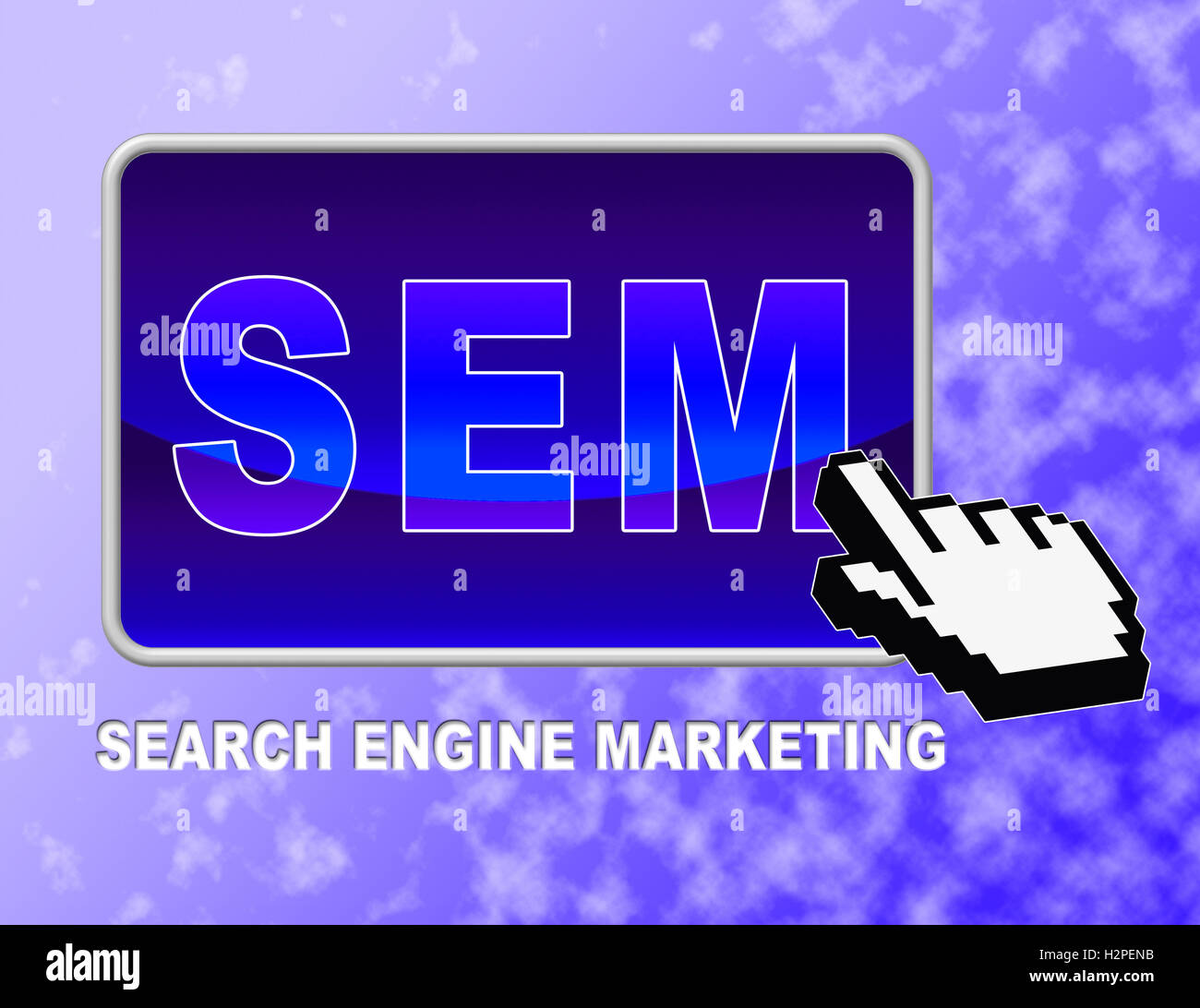 Sem Button Meaning Search Engine And E-Marketing Stock Photo - Alamy
