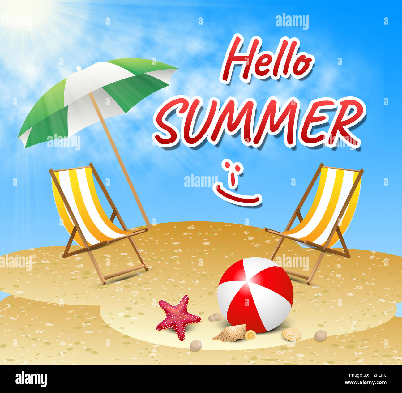 Hello Summer Indicating How Are You And Good Day Stock Photo - Alamy