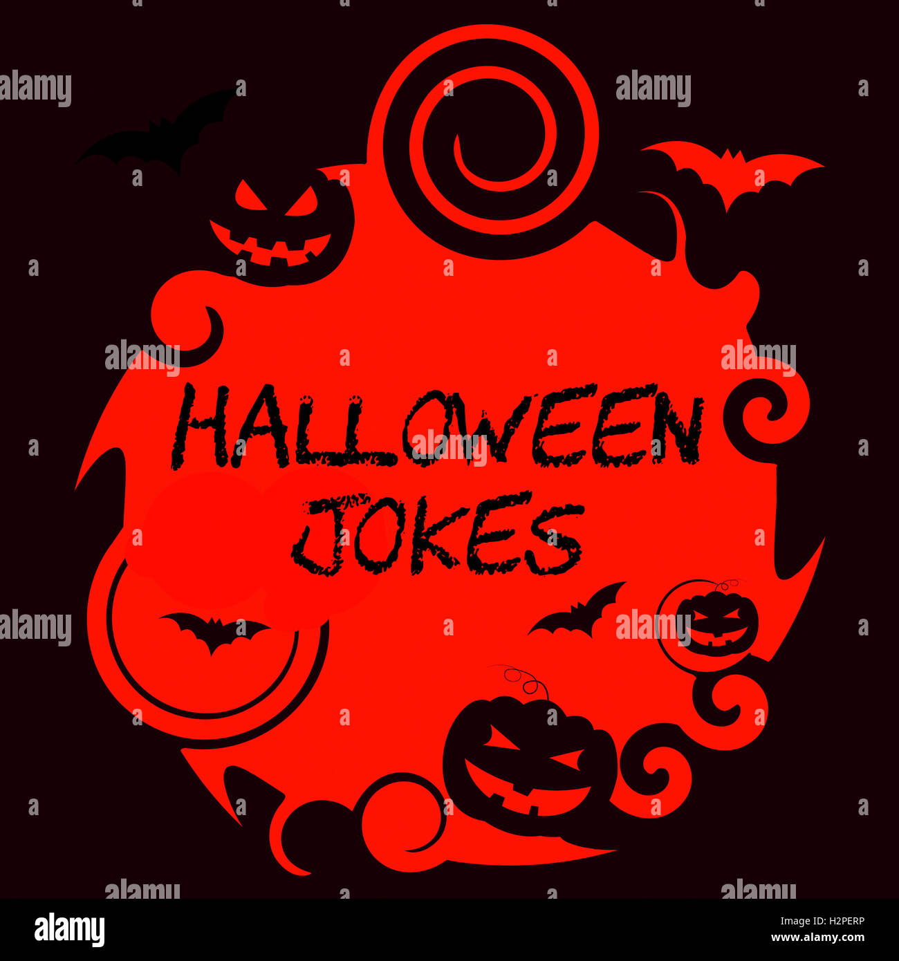 Halloween Jokes Representing Trick Or Treat And Witty Gags Stock Photo ...