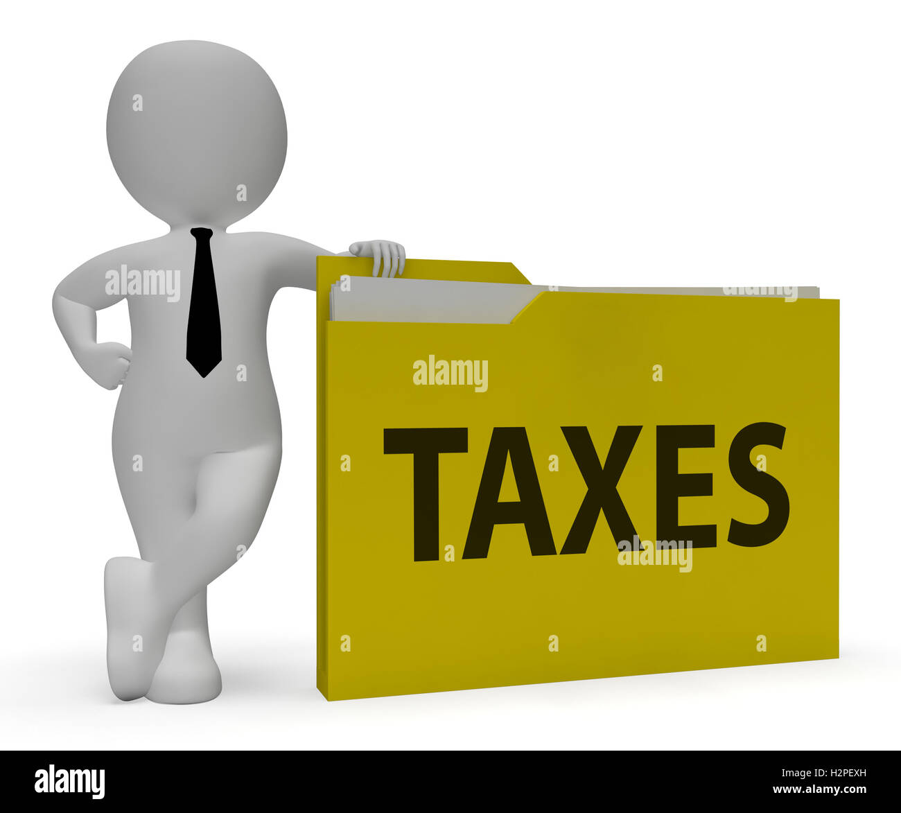 Taxes Folder Meaning Duty File 3d Rendering Stock Photo - Alamy