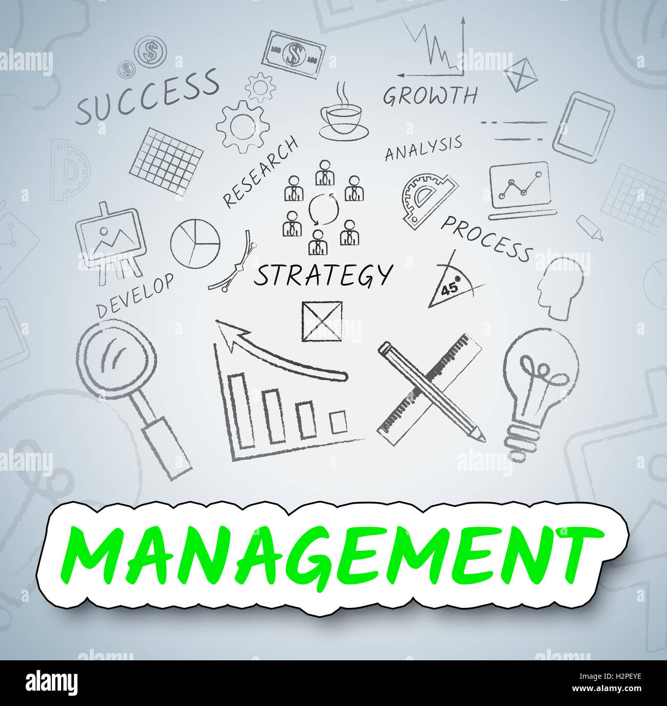 Management Ideas Showing Contemplate Reflection And Conception Stock ...