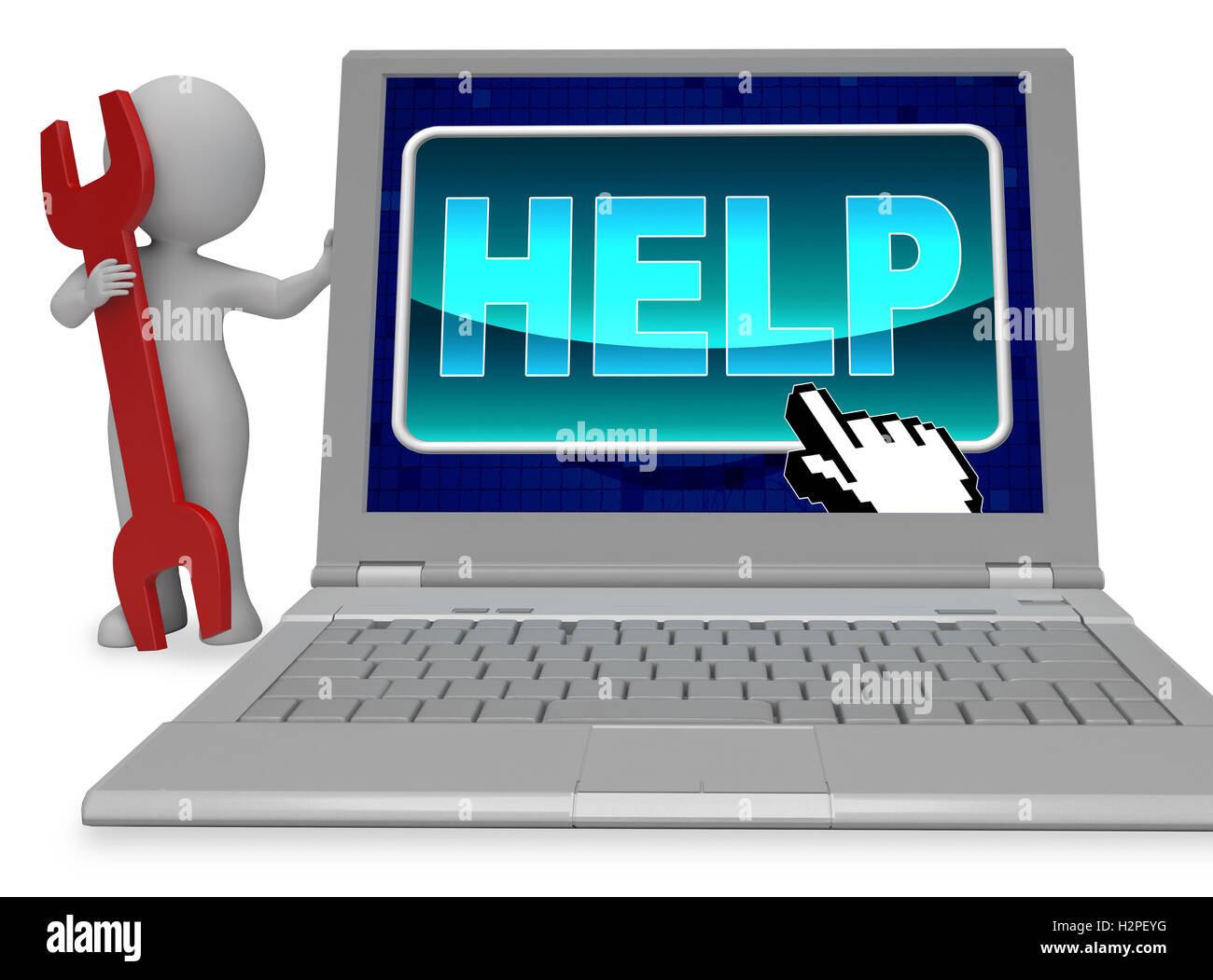 Help Button Representing World Wide Web Solution 3d Rendering Stock ...