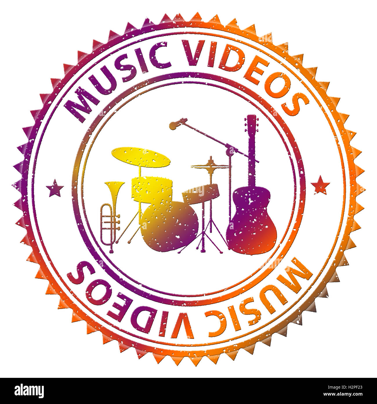Music Videos Showing Sound Track And Movies Stock Photo - Alamy